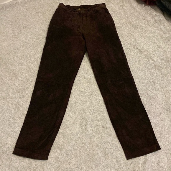 Carole Little | Pants & Jumpsuits | Carole Little Knitwear Brown Suede ...